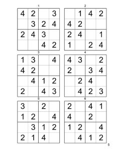 Sudoku Puzzles for Kids. 6 Variations. Easy to Hard. (PDF)