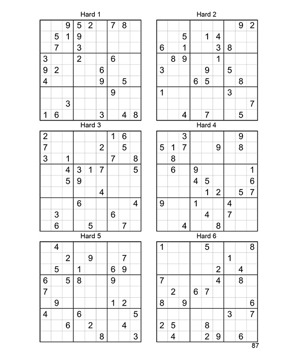 1002 Sudoku Puzzles. Medium & Hard. (PDF)